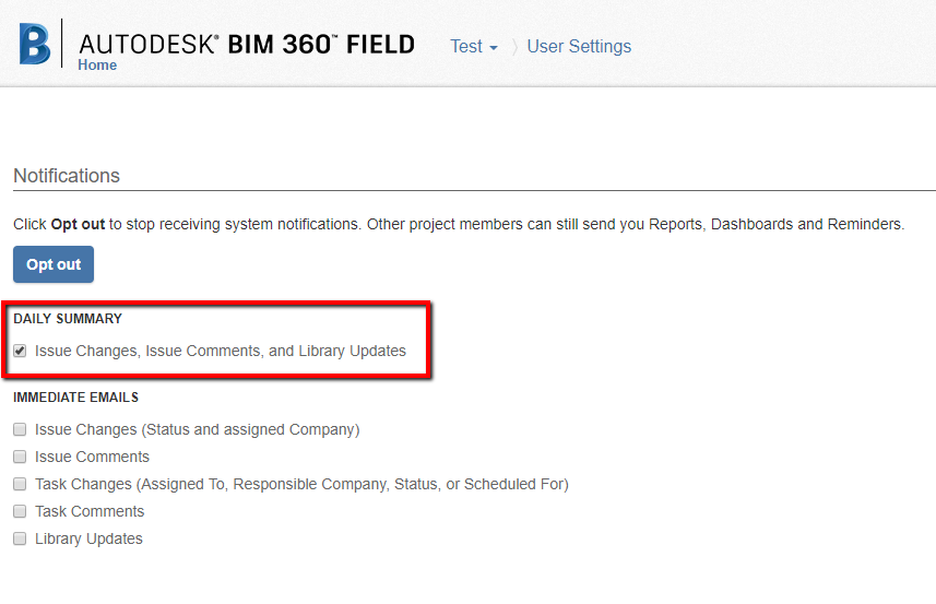 Daily Summary Notification emails are not being received from BIM 360 Field (Classic)