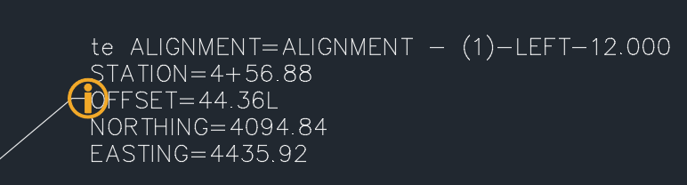 Edited label shows warning symbol in Civil 3D