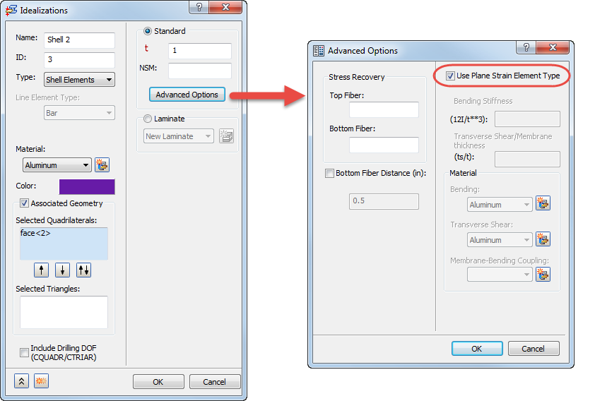 How to represent 2D solid elements in Nastran