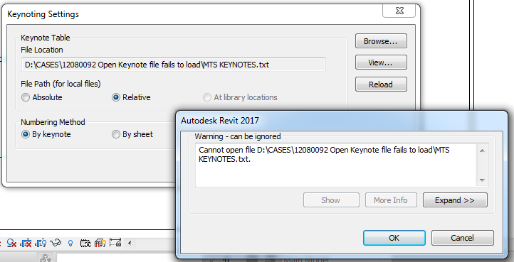 Keynote File Does Not Reload In Revit 2017 When Microsoft Office Excel Is Open Revit 
