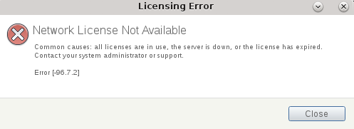 "Network License Not Available" appears when launching Flame Family ...