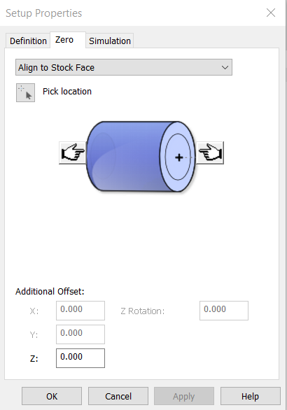 How to move Setup location to stock face in FeatureCAM