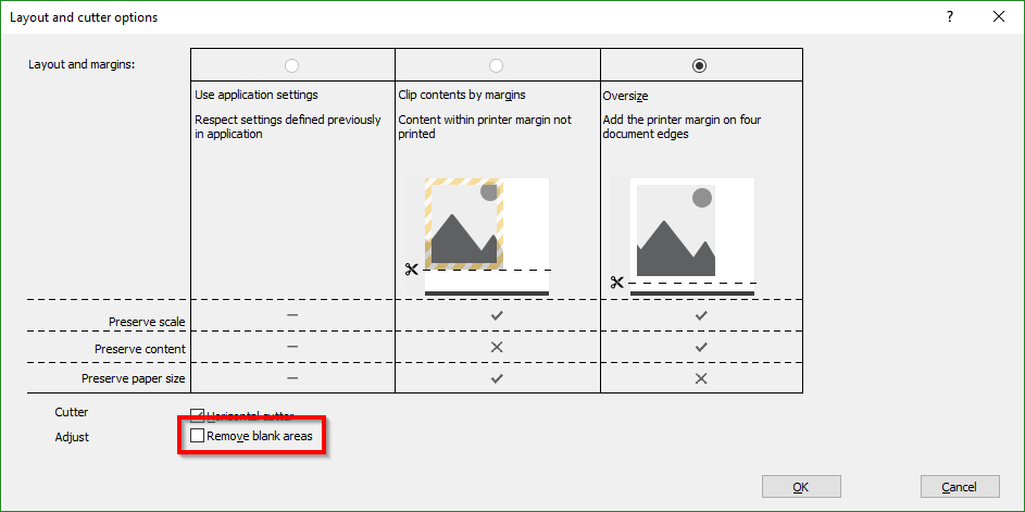 Unable to set the plotter to ignore blank areas when plotting from AutoCAD