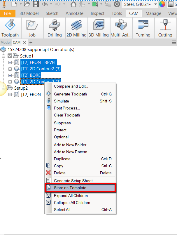 How to bring Inventor CAM toolpaths, setups, and templates into ...