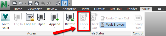 Check-in icon in Vault add-in becomes gray after saving file locally ...