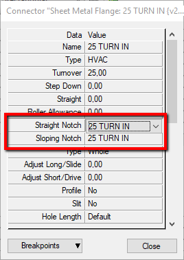 How to apply notches on the Connector sides in CAMduct