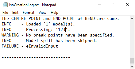 等轴测失败，AutoCAD Plant 3D 的日志文件中显示“失败 - eInvalidInput”