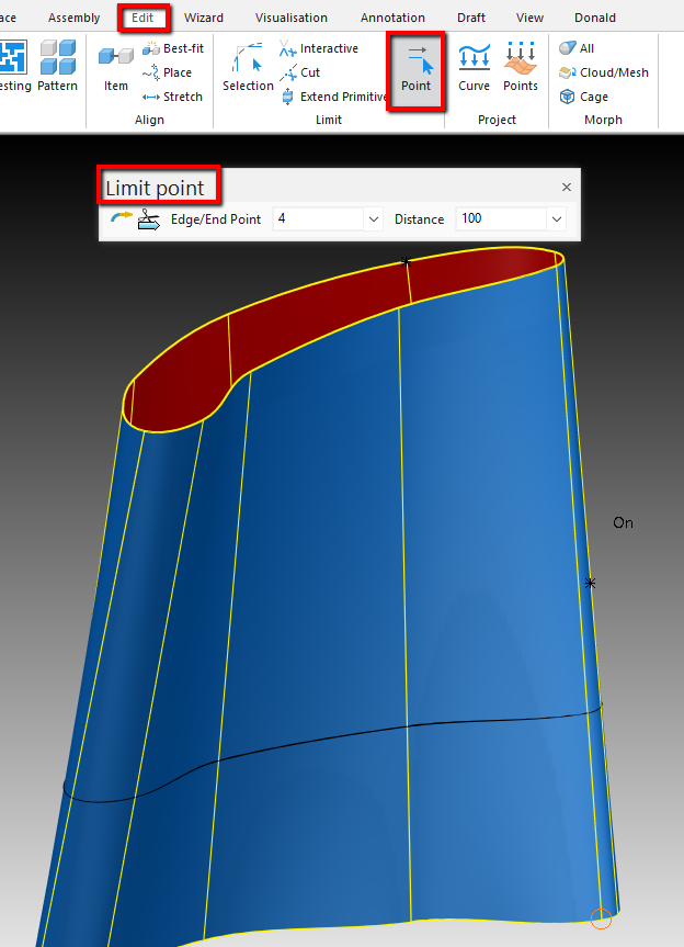 How to extend surface edge in PowerShape