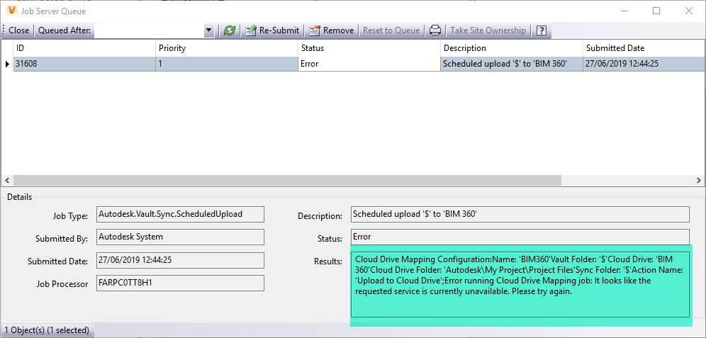 "It looks like the requested service is currently unavailable" when ...