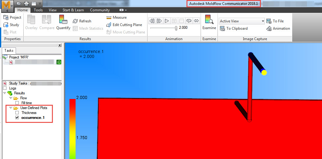 Moldflow Communicator 2018에서 사용자 정의 플롯이 표시되지 않음