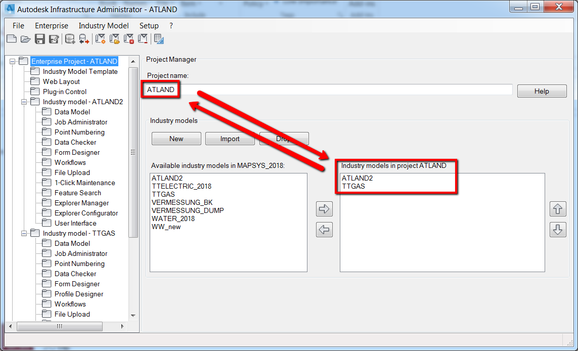 Oracle의 Mapsys - Map 3D에서 산업 모형 프로젝트와 모형 또는 사용자 간의 연결을 관리하는 데이터베이스 테이블