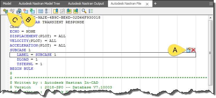 How to edit the input file in Inventor Nastran