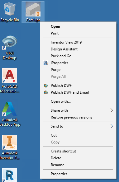 Missing Inventor Context Menu Commands And Thumbnails Are Not Displayed