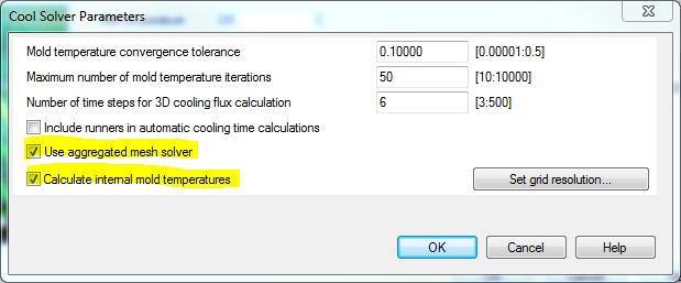 How to reduce the memory needs on a cool (BEM) analysis in Moldflow