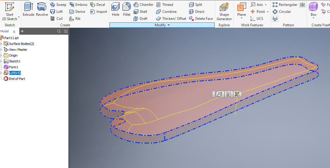 Surface Loft to FreeForm surface. How to create solid