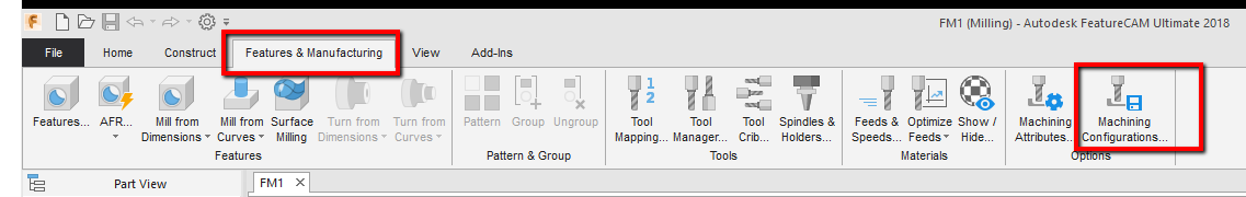 Machining configurations not being remembered for new session in FeatureCAM
