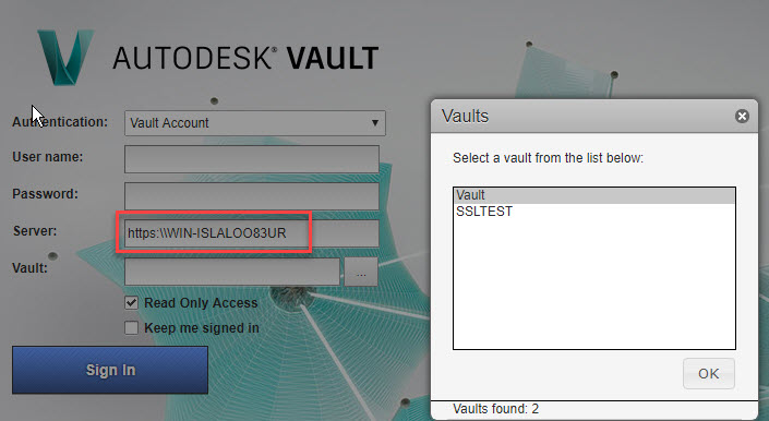 Vault Thin Client "The remote server returned an error: (403) Forbidden."