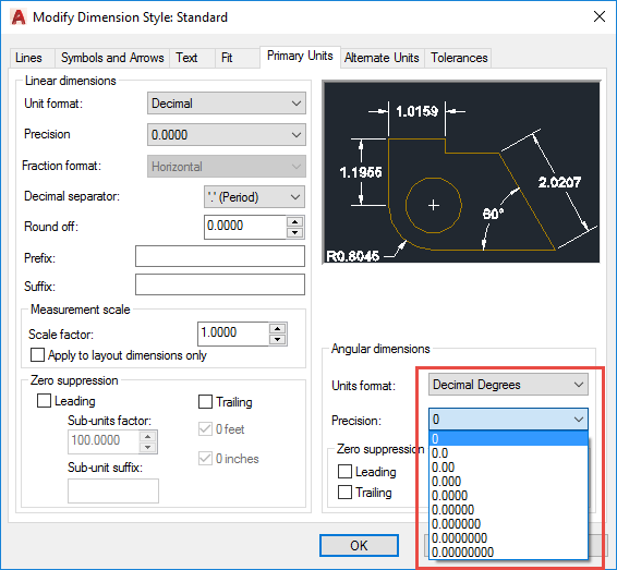 Autocad Dimension Settings