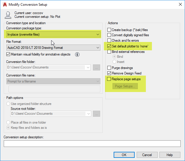How to batch remove old plotter settings from a dwg