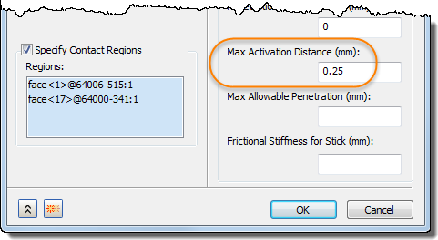 Understanding maximum activation distance and contact type in a Simulation