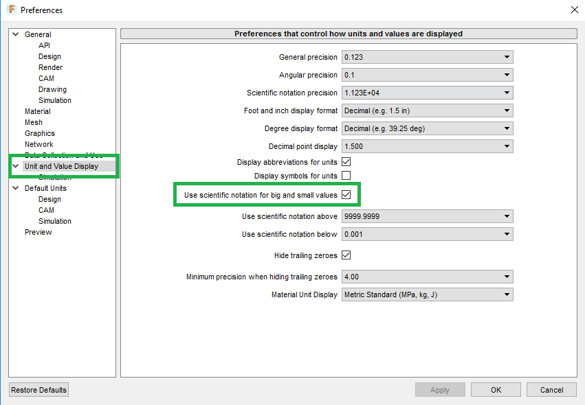 Fusion 360 Change Number Format For Measurements And Body Properties Fusion 360 Autodesk 