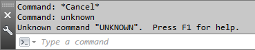 "Unknown command" when entering commands in AutoCAD products