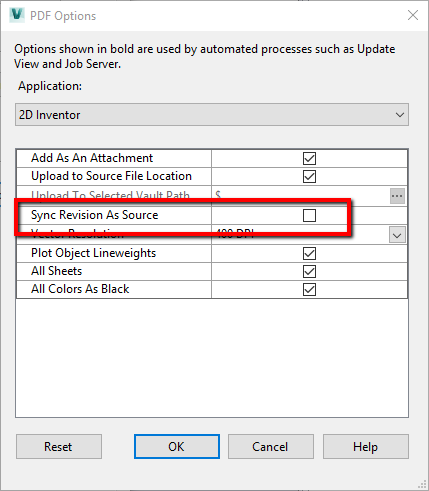 PDF generated by the Vault Job processor is not linked to the source drawing