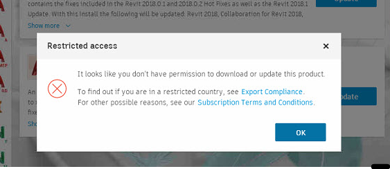 Desktop App error-Restricted access