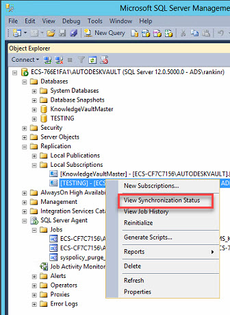 Vault Replication Monitor Error: "The merge process could not query the ...