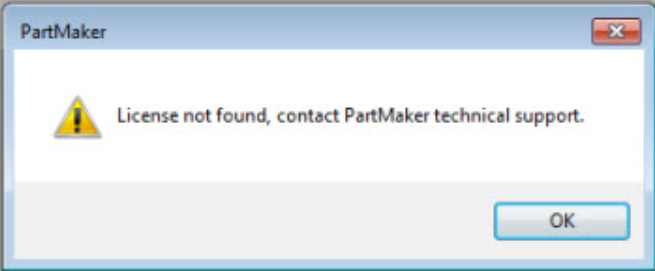 "License not found, contact PartMaker technical support" when launching Autodesk PartMaker