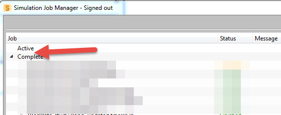 Job submitted to Moldflow Simulation Job Manager does not show under "Active"