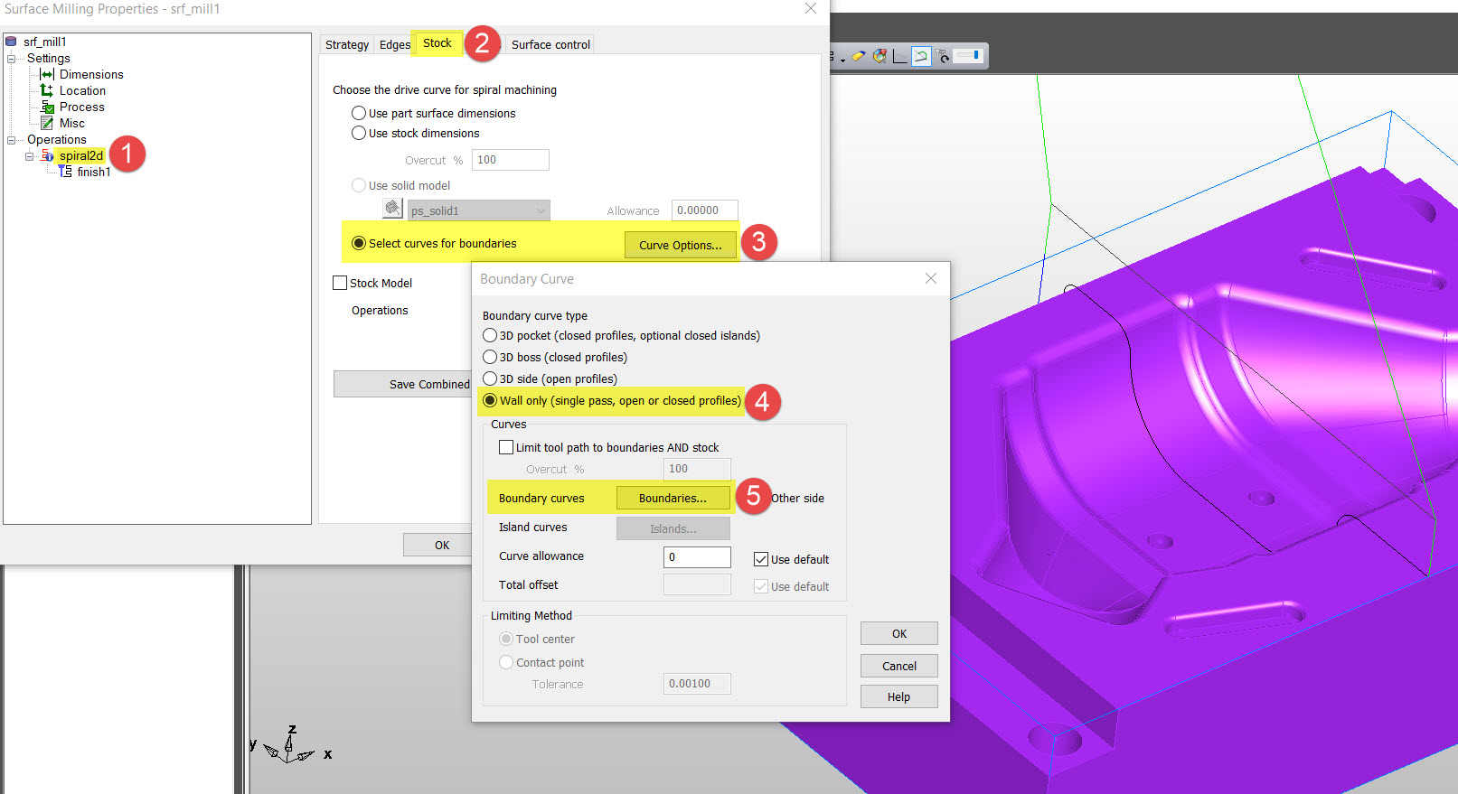 Come proiettare una linea 2D su una superficie 3D in FeatureCAM