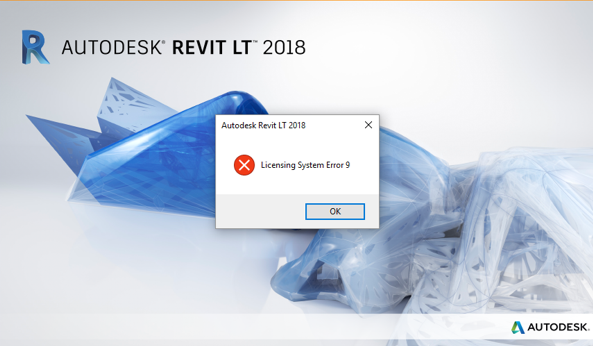 "Licensing System Error 9" when opening Revit or Revit LT