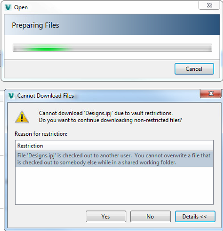 "Cannot Download Files" appears when opening a file in Vault Client ...