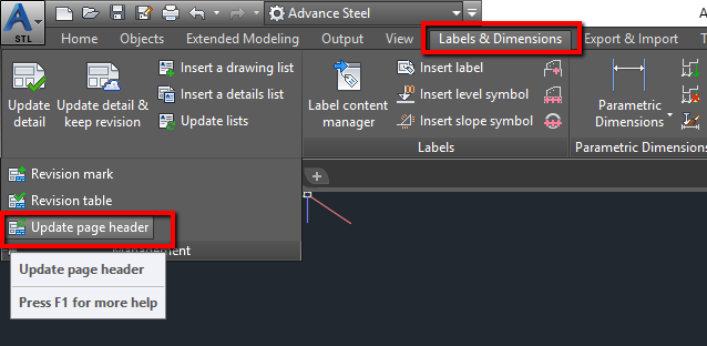Update drawings status in Document Manager not changed when page header ...