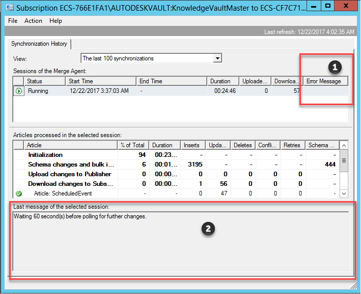 Troubleshooting Vault Connected Workgroups (SQL Replication)