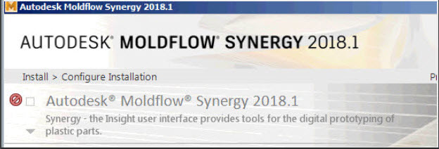 Moldflow: Cannot install Moldflow Synergy 2018.1