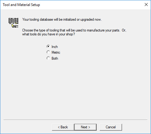 Metric tool database is empty or not available in FeatureCAM Tool Manager