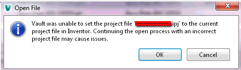 Opening Inventor files from the Vault explorer shows "Vault was unable ...