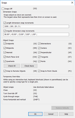 How to turn on snaps in Revit