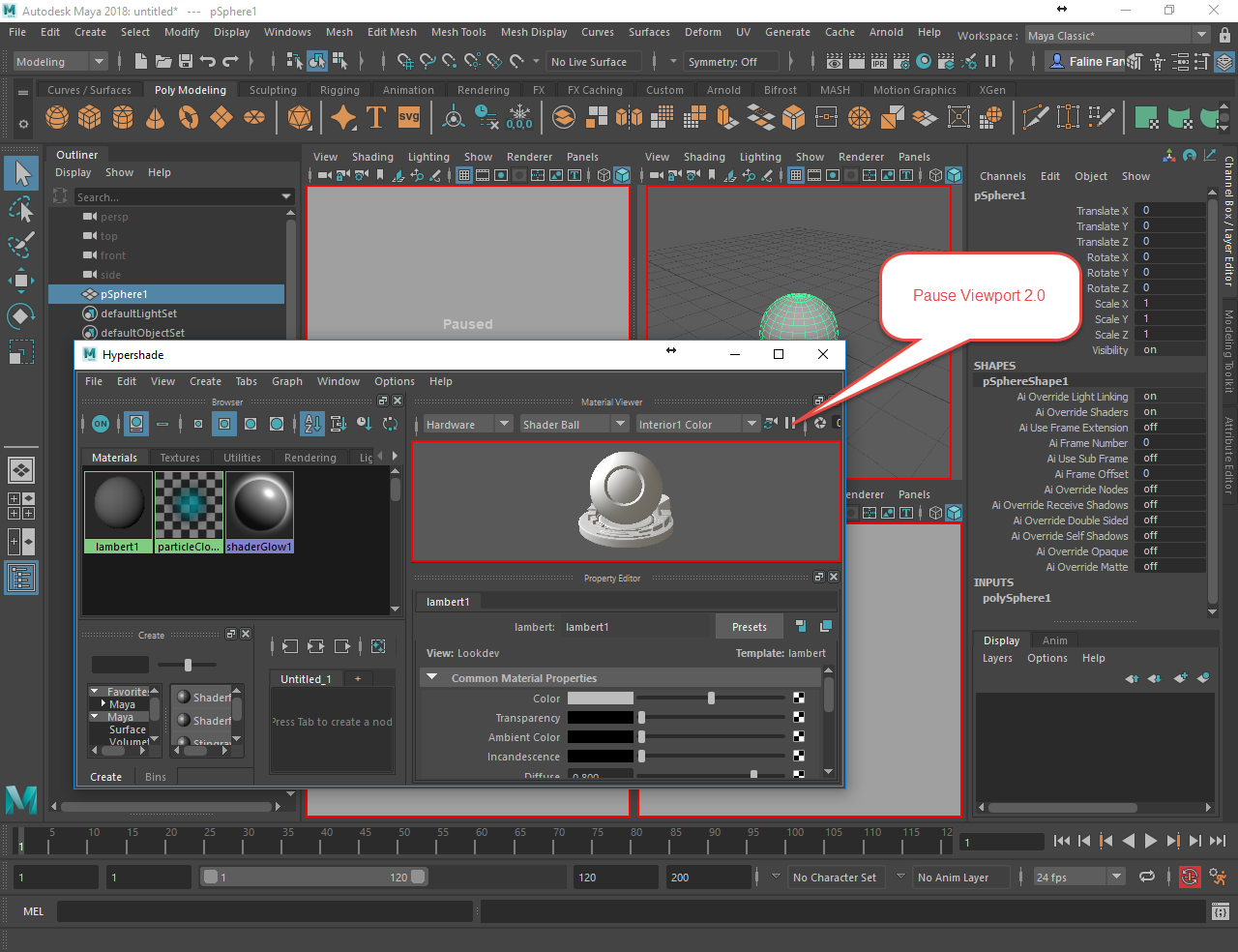 Viewport is frozen with a red border in Maya