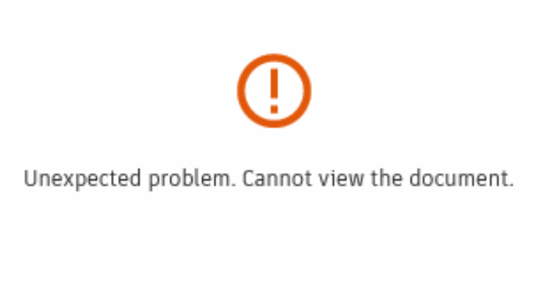 Error: "Unexpected Problem. Cannot view the document" appears when viewing any PDF in BIM 360 ...