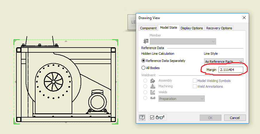 La pieza definida como Referencia en un ensamblaje de Inventor se corta ...