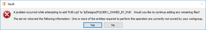 "One or more of the entities required to perform this operation are ...