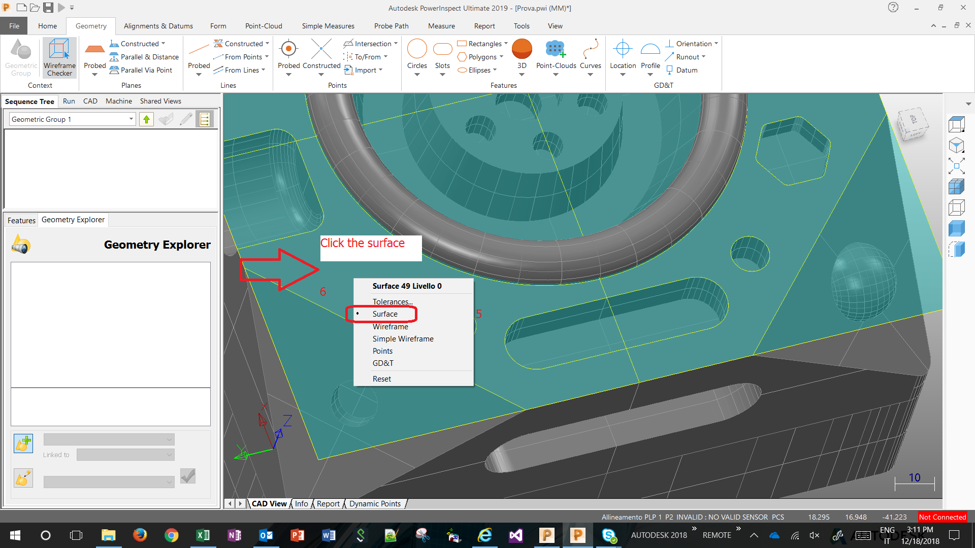 How to create a Geometric PLP alignment in PowerInspect