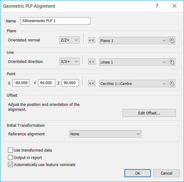 How to create a Geometric PLP alignment in PowerInspect