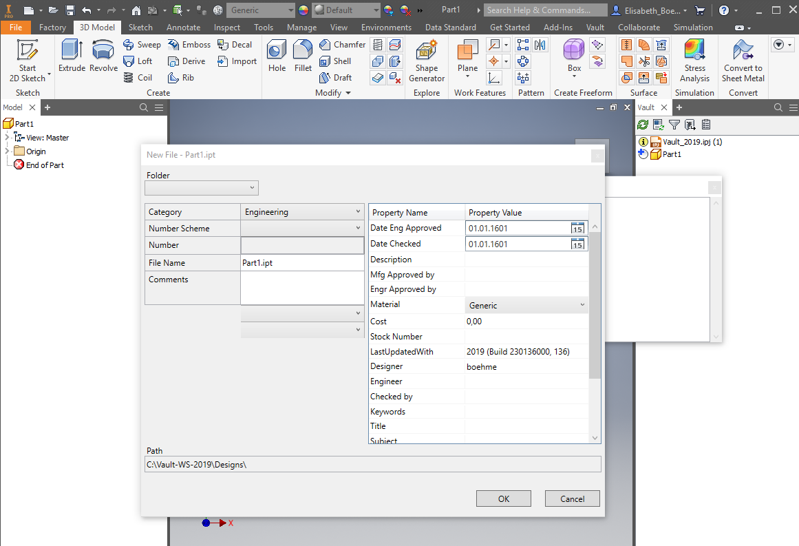 Initial date value is "01.01.1601" in Vault Data Standard for Inventor