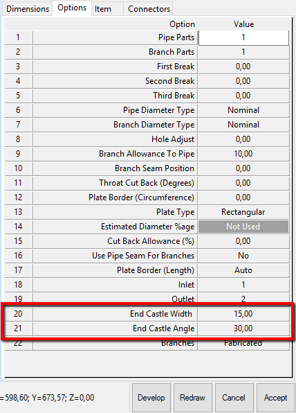 How to apply notches along the round Branch Allowance in CAMduct