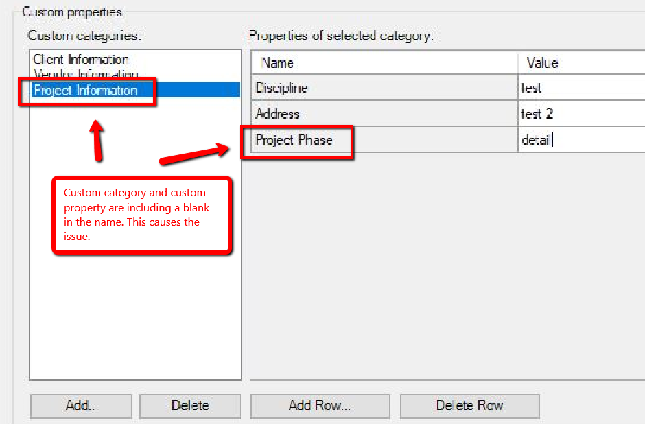 Custom project properties won't be shown in isometric title block of ...