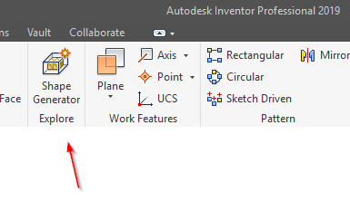 How to access the Inventor Shape Generator